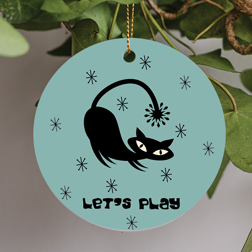Lets Play, Mid Century Cat, Modern Atomic Cats, Retro Atomic Decor ...