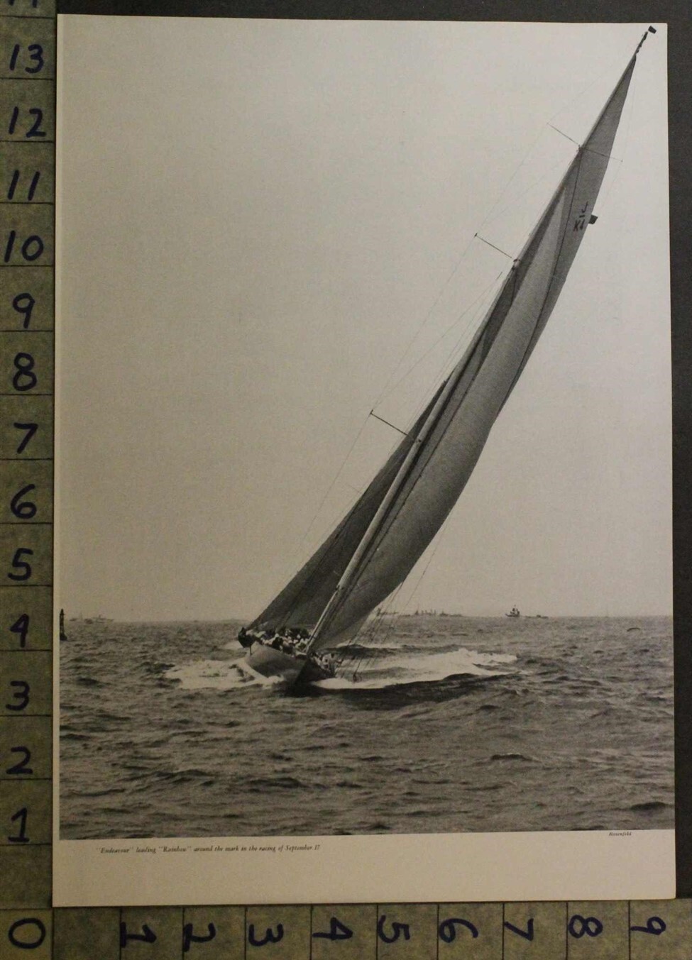 1934 ENDEAVOR RAINBOW J CLASS YACHT RACE AMERICA CUP INSERT PHOTO PRINT ...