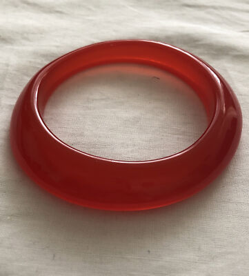 VINTAGE RED TRANSPARENT BAKELITE BANGLE BRACELET. 16cm | eBay Australia