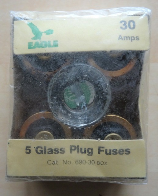 Eagle OK Glass Plug Fuses 690-30 30 Amps 125v Boxes of 5 for sale ...