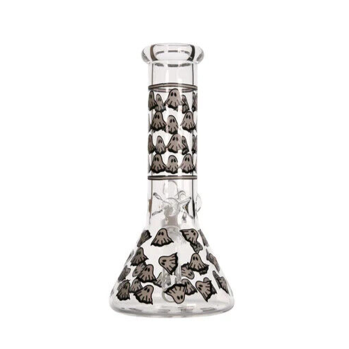 8" Glow in the Dark Ghost Glass Beaker Bong Thick Hookah Water Pipe ...