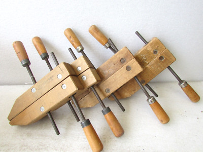 4x Jorgensen #1 10" Adjustable Wood Handscrew Clamps, Vintage - Lot of ...