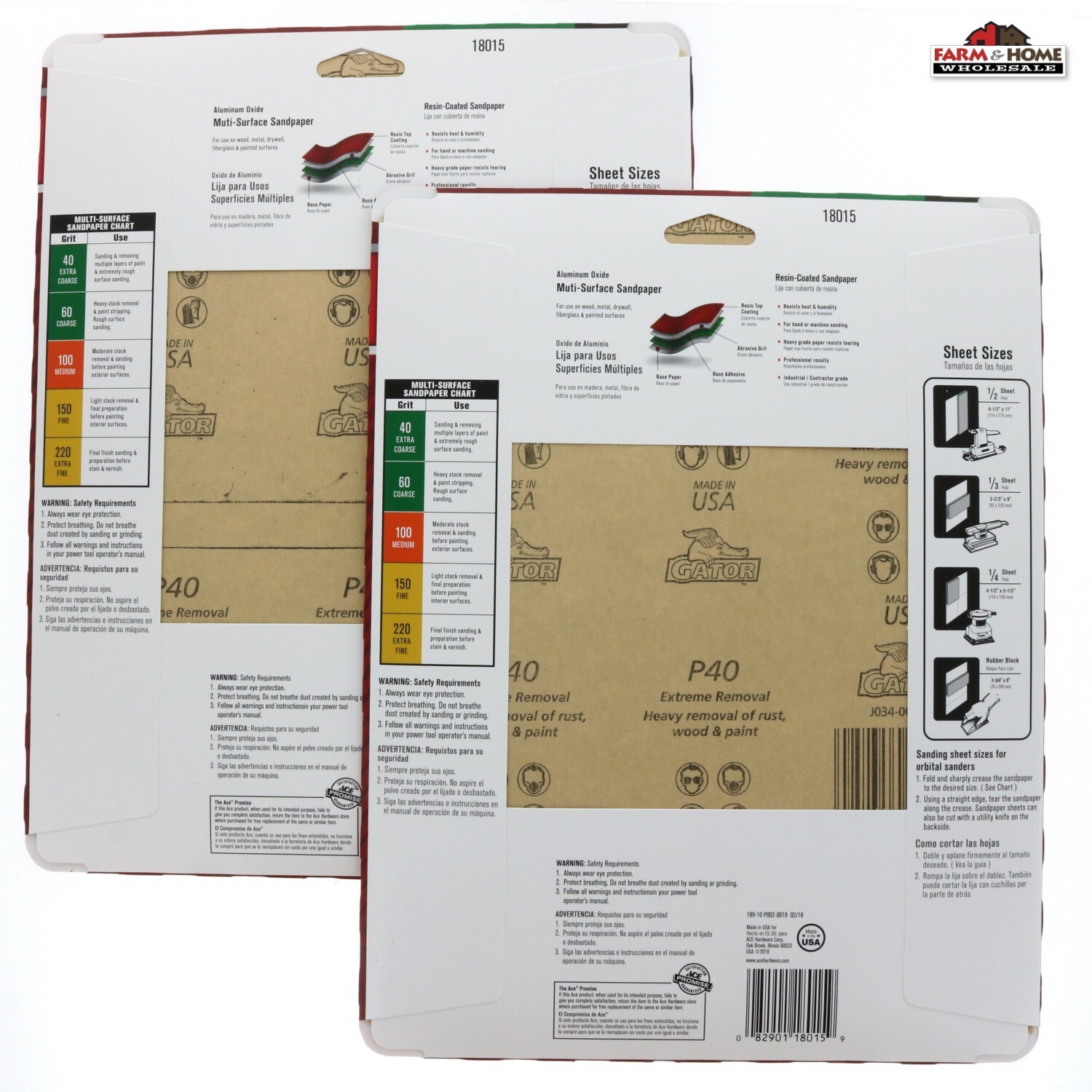 (2) Extra Coarse Sandpaper Sheets 40 Grit 9" x 11" ~ 6 Sheets Total | eBay