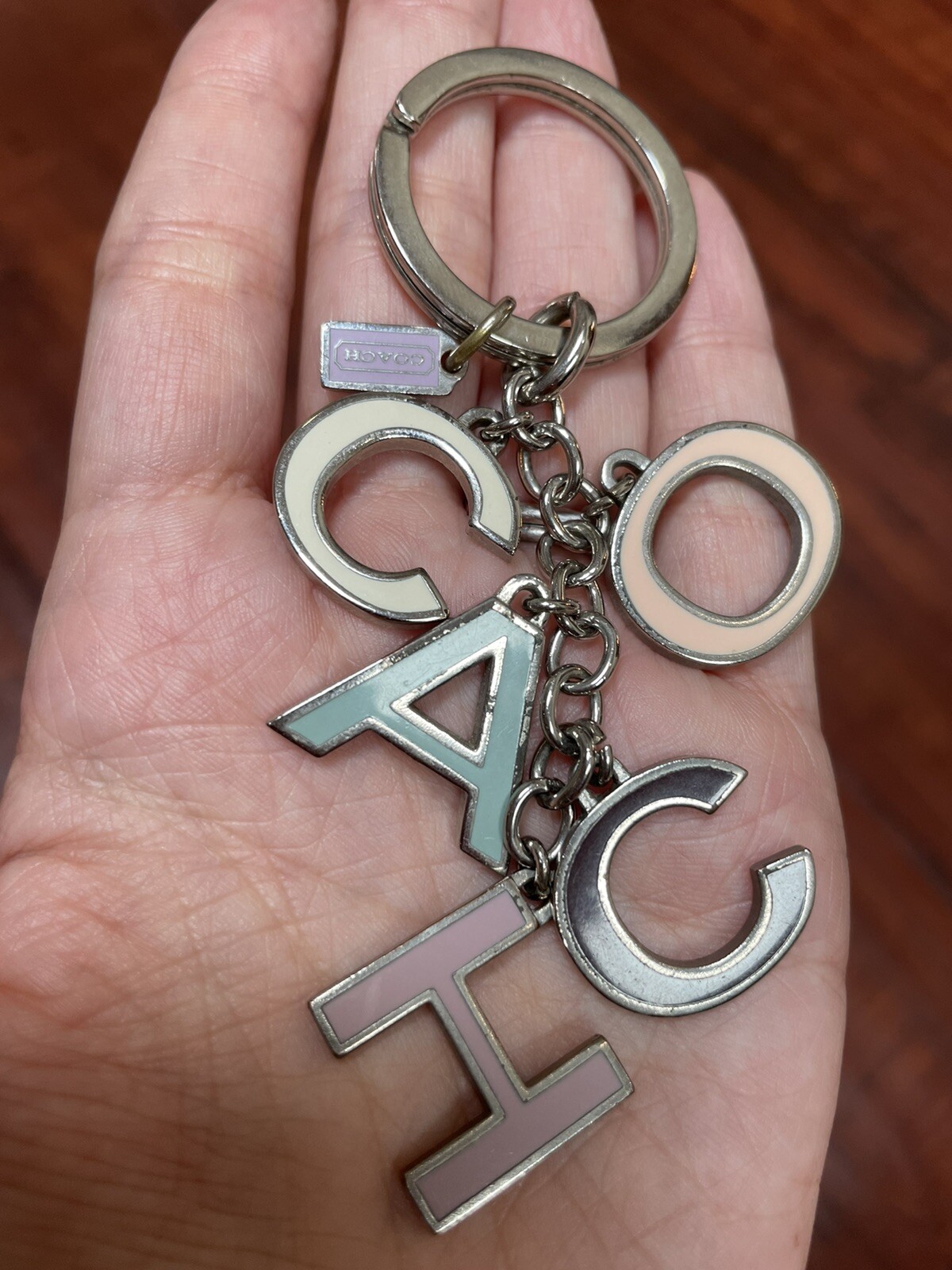 Vintage COACH Keychain Letter Key Fob - Gem