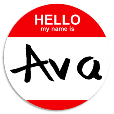Hello My Name Is Ava - 3 Pack Circle Stickers 3 Inch - Custom Nametag ...