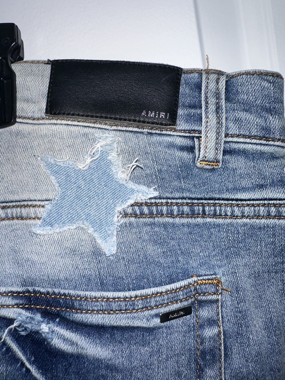 Amiri Chemist Star Jeans In Blue With Denim Stars Si… - Gem