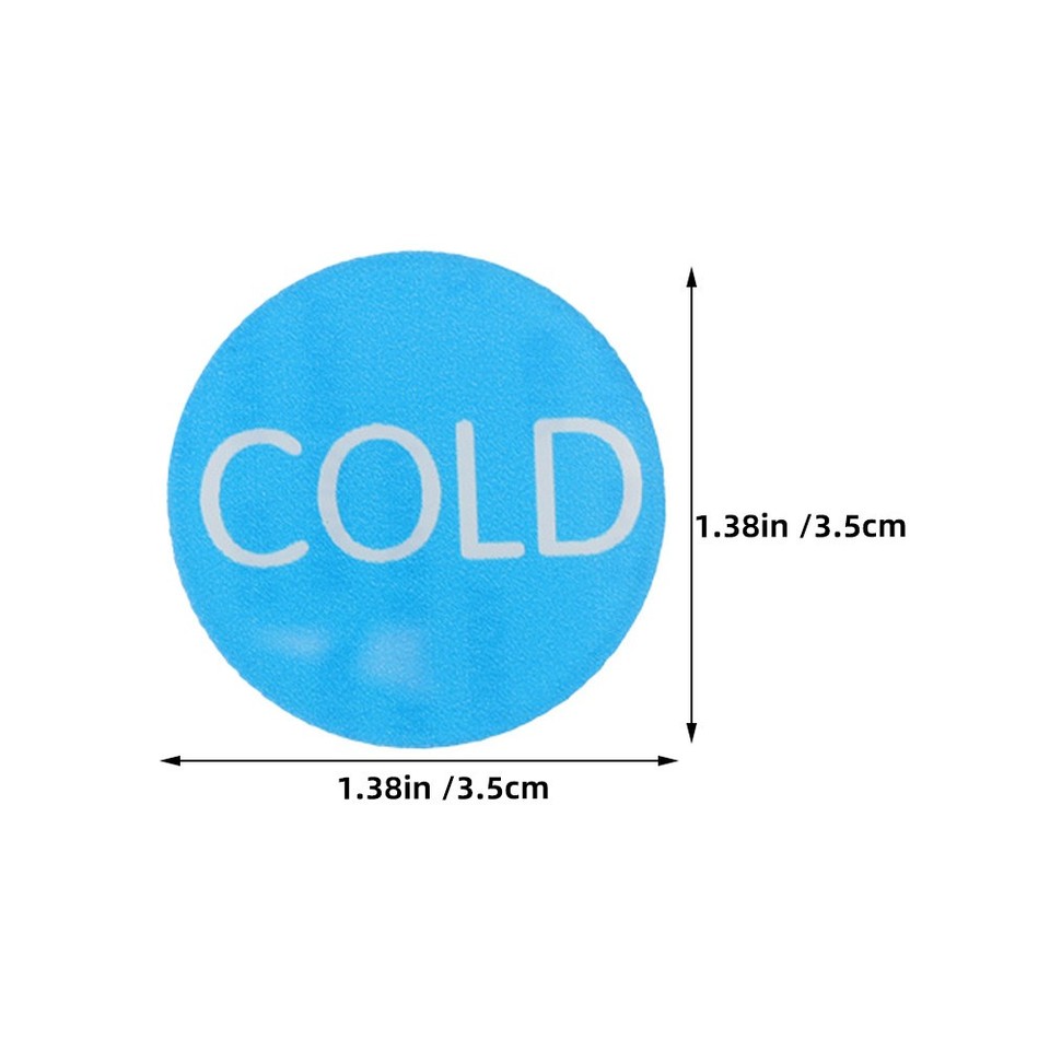 Self Stick Hot And Cold Water Label Acrylic Round Sticker Signs for ...