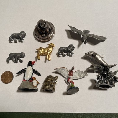 Vintage Lot Of 10 Metal Miniature Figurines Mini Mixed Animals | eBay