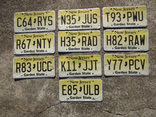 Bulk Lot of 10 New Jersey License Plate Plates Garden State GA - Lot ...