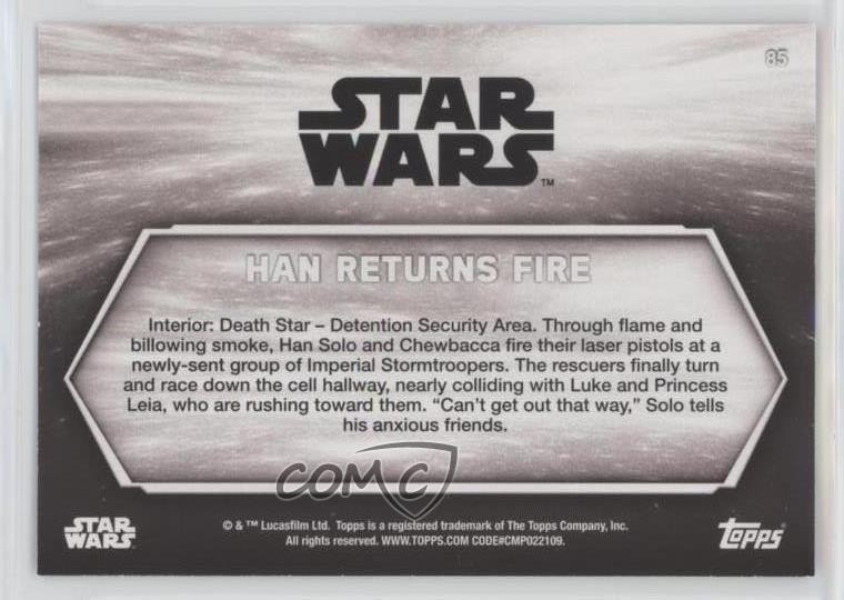 2018 Topps Star Wars Black and White Green 45/99 Han Solo Returns Fire ...