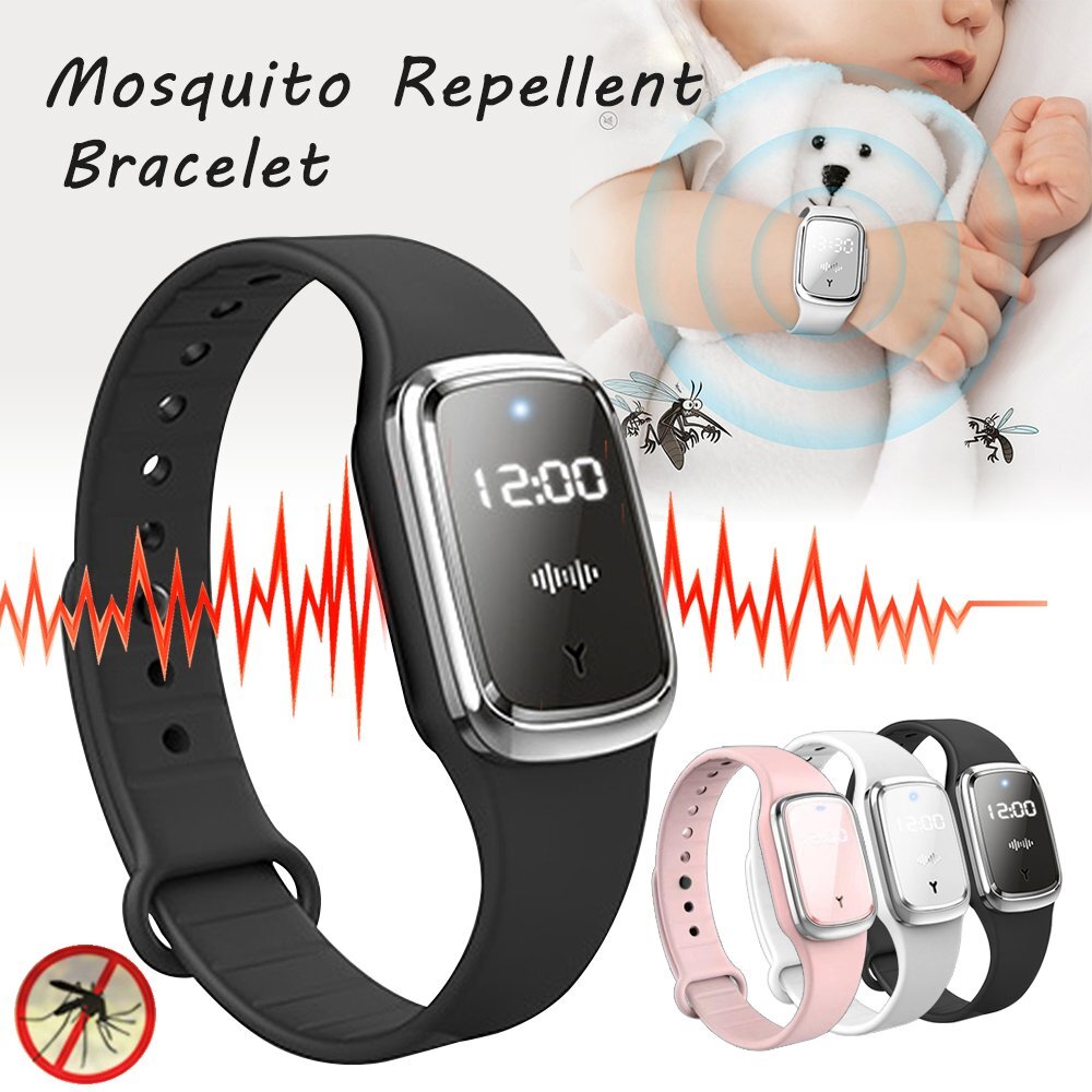 Ultrasonic Anti-Mosquito Repellent Bracelet Bug Insect Repeller Wrist ...