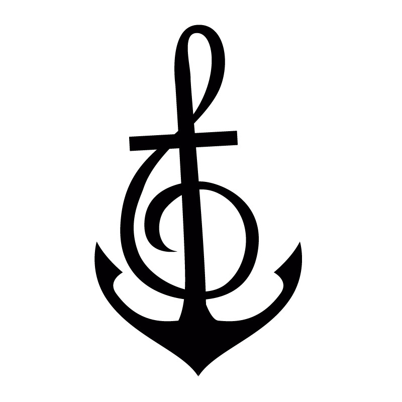 Anchor Music Note Tattoo