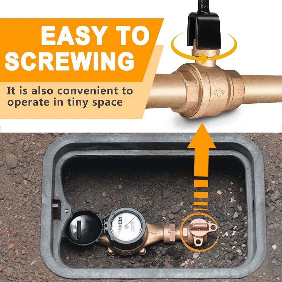 17 Inch Water Meter Key With 4-Way Multi-Functional Utilities Key ...