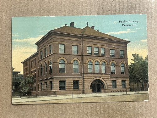 Postcard Peoria IL Illinois Public Library Vintage PC | eBay Australia