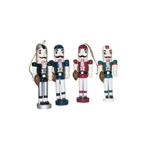 SAN FRANCISCO 49ERS 2 ORNAMENTS CHRISTMAS WOOD NUTCRACKER W FOOTBALL ...