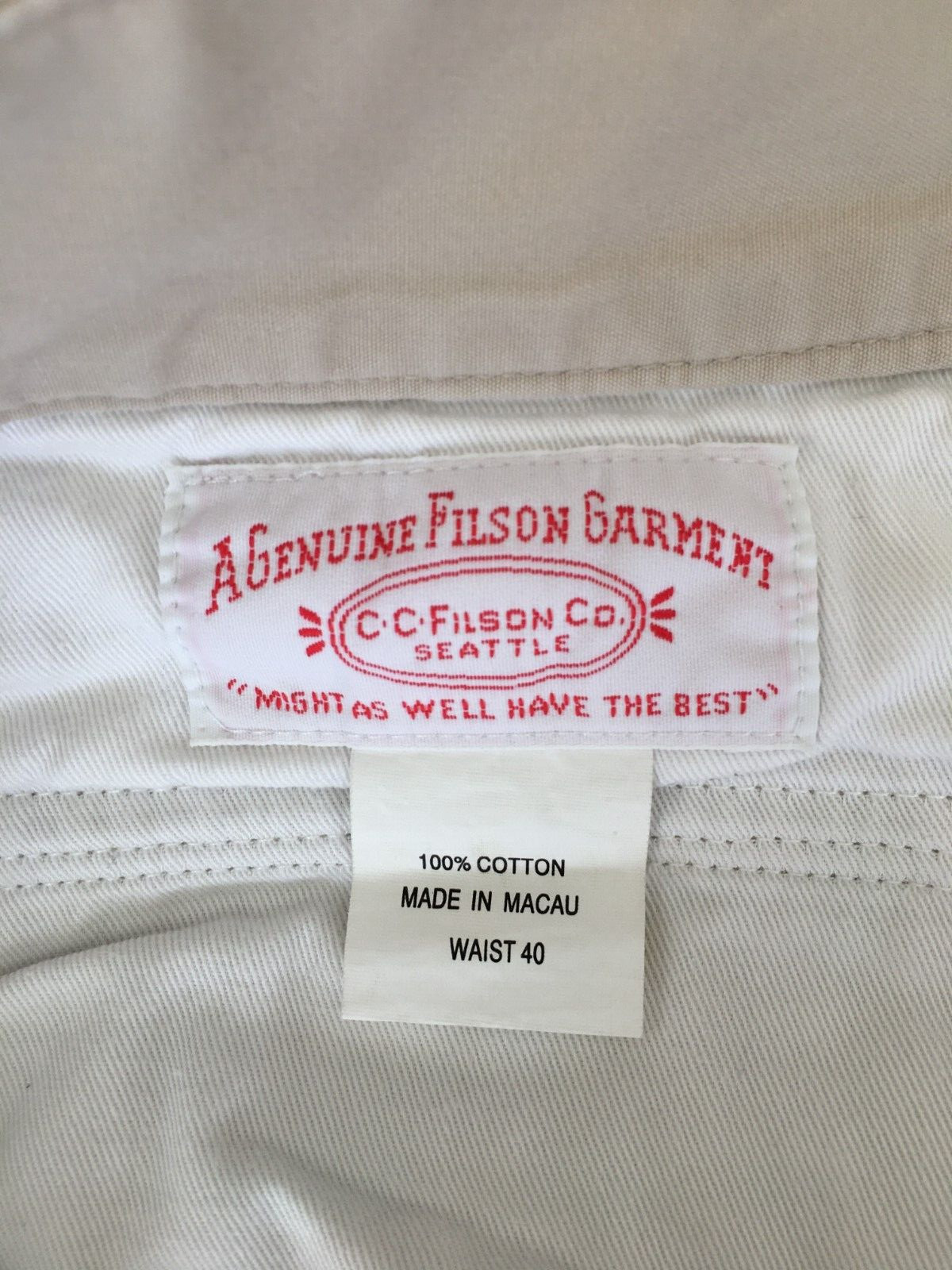 Filson Vintage Style 39126 Chino Pants Men 40 x 33 Kh… - Gem