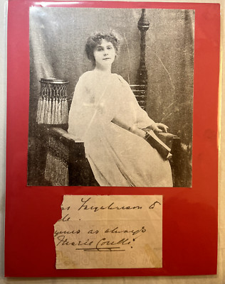 1908 English Novelist Marie Corelli (Mary Mackay) Autograph Card W ...