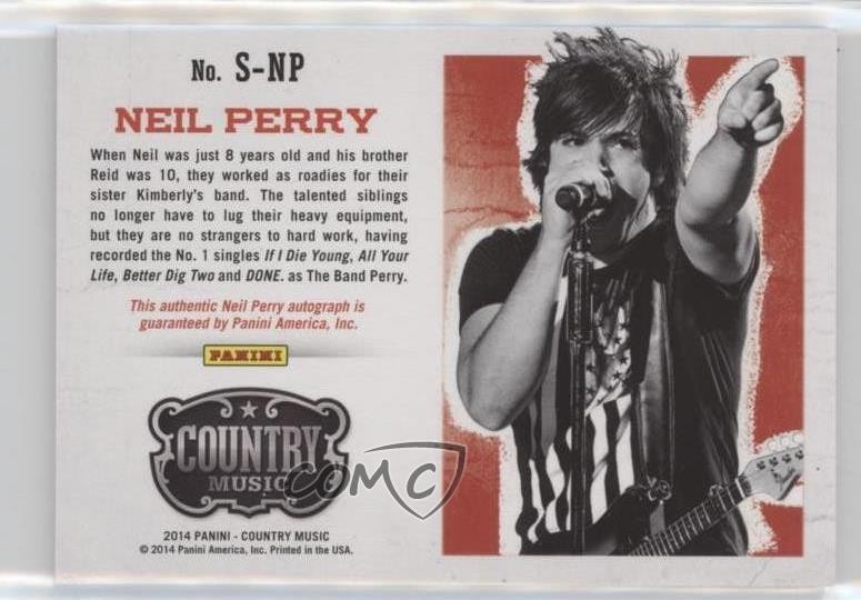 2014 Panini Country Music Authentic Signatures 57/499 Neil Perry #S-NP ...
