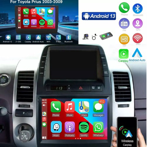 For Toyota Prius 2003-2009 Android Carplay Car Stereo Radio BT GPS Navi ...