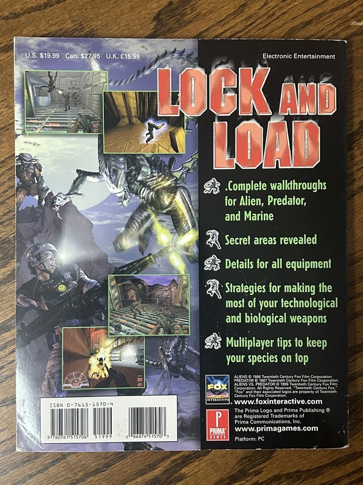 Aliens Versus Predator Strategy Guide PC | eBay