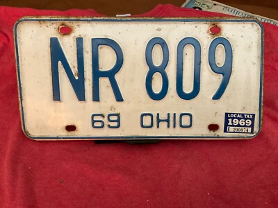1969 Ohio License Plate NR 809 | eBay