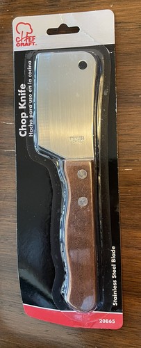 Chef Craft Chop Knife 3” Blade 7” Length Stainless Steel Wood Handle | eBay