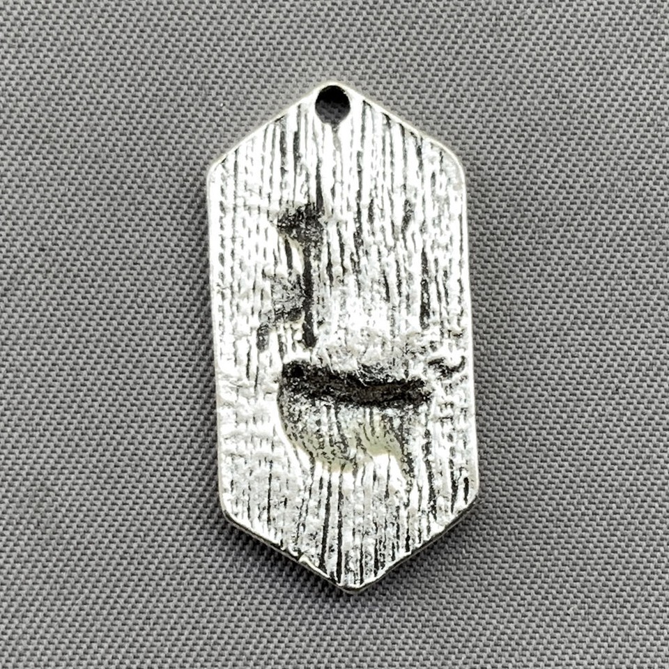 Moon Rabbits Bunny Charms 26x13mm Antique Silver Plated Alloy Q6 per ...