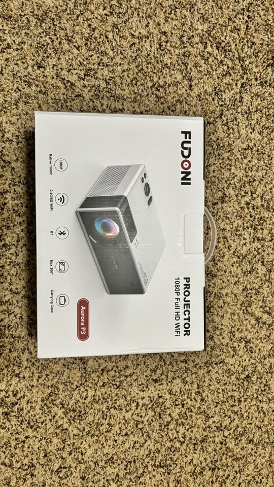 FUDONI Projector with WiFi and Bluetooth Portable 4k Support Projector ...
