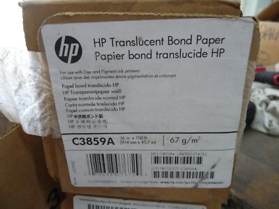 HP Inkjet Print Bond Paper 36" x 150 ft Translucent C3859A | eBay