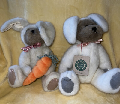 2 Boyds bears plush dress as Bunny Easter Spring Watson 9” Sherlock 11 ...