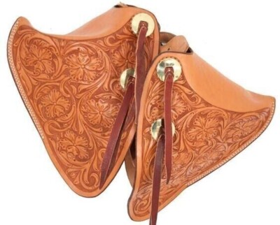 Handmade High Quality Leather Western Pair Tapadero Stirrups -Tooled | eBay