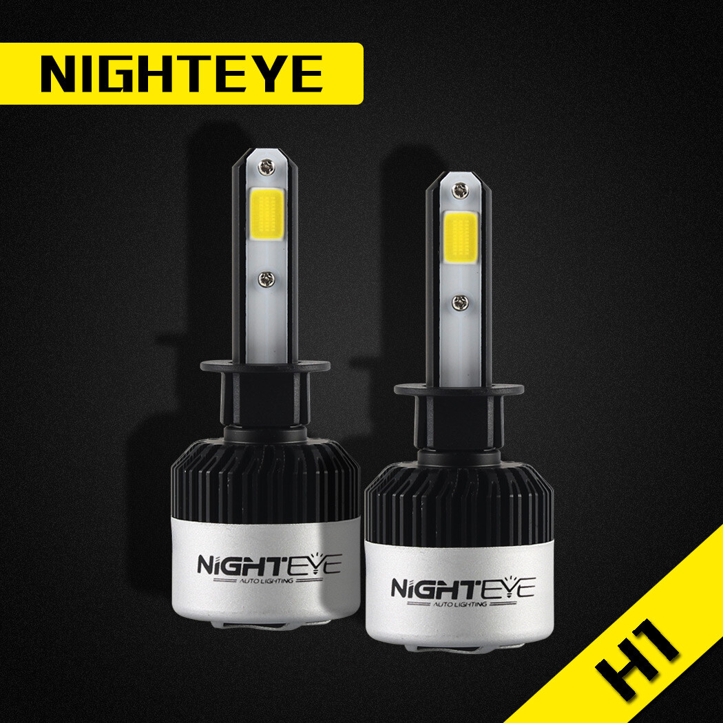 NIGHTEYE H1 LED Headlight Kit Bulbs 72W 9000LM 6500K White High Low ...