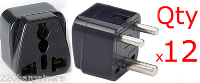 x12 India 3-Pin Round Plug Adapter Type D Universal To Indian Style ...
