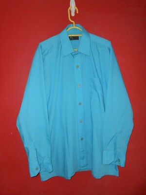 Vintage VIP Shirts long sleeve vibrant blue shirt 47" L Large | eBay UK