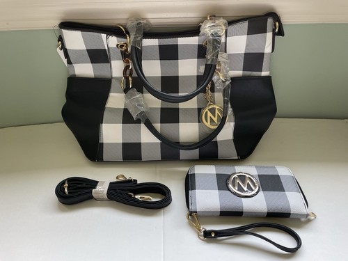 MKF Collection Bonita Checker Tote Handbag & Wallet Set Women by Mia K | eBay