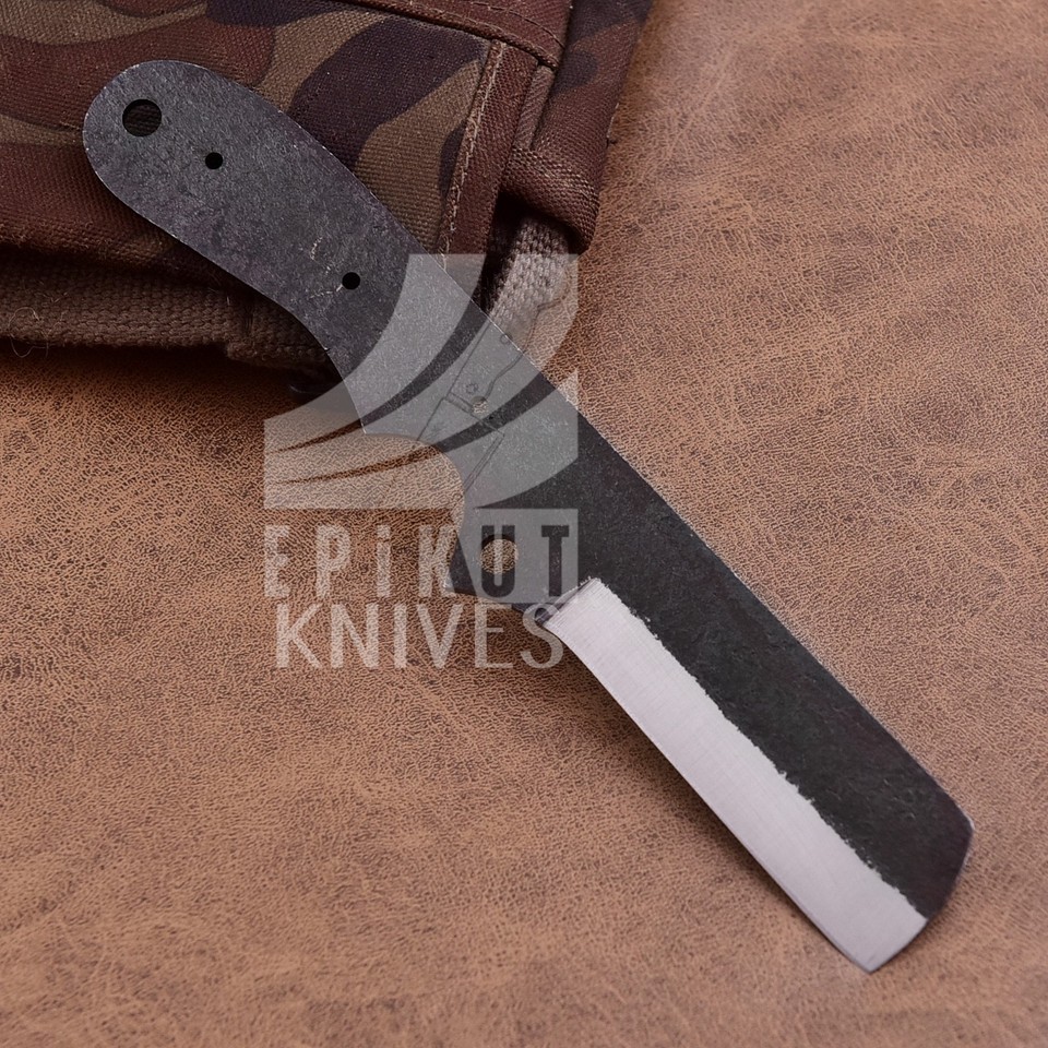 9’' Handmade 1095 Steel Blank Blade–bullcutter skinner Knife Razor ...