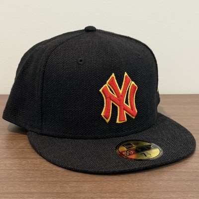 New York Yankees New Era 59Fifty Hemp Black Red Yellow Fitted Cap Hat ...