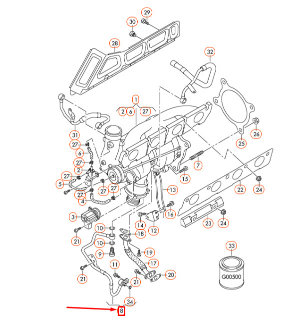 Genuine Audi Oil Pipe 06H145778B OEM for sale online | eBay
