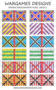 6mm Flags - Spanish Tercio Infantry - Sheet 5 - Pike & Shotte, Baroque ...
