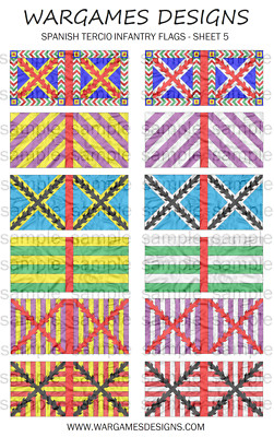 6mm Flags - Spanish Tercio Infantry - Sheet 5 - Pike & Shotte, Baroque ...