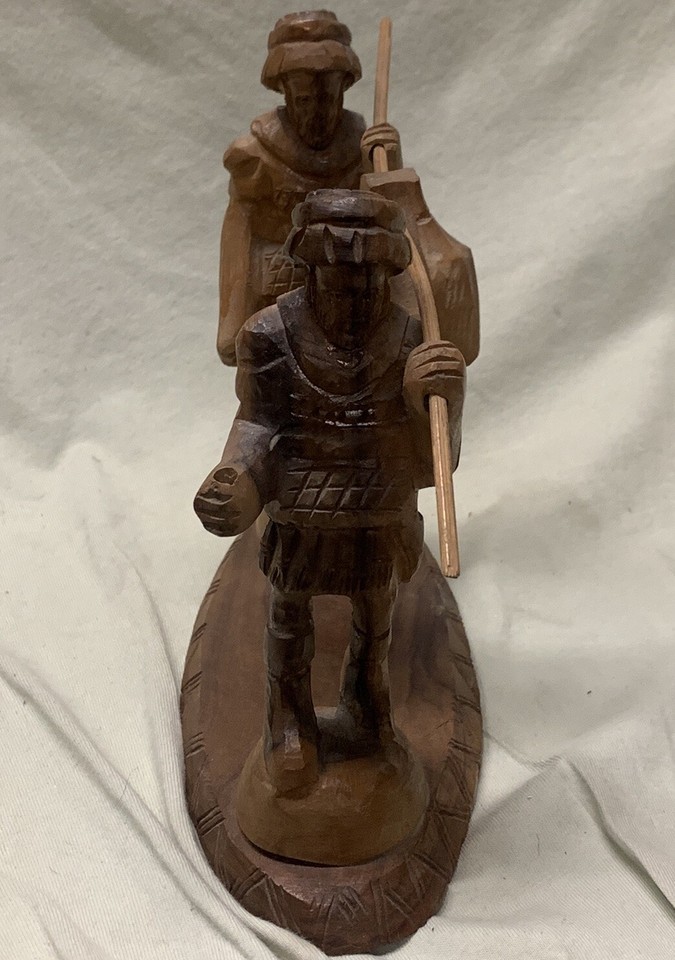 Vintage Joshua and Caleb Promised Land Carved Wooden Statue Men ...