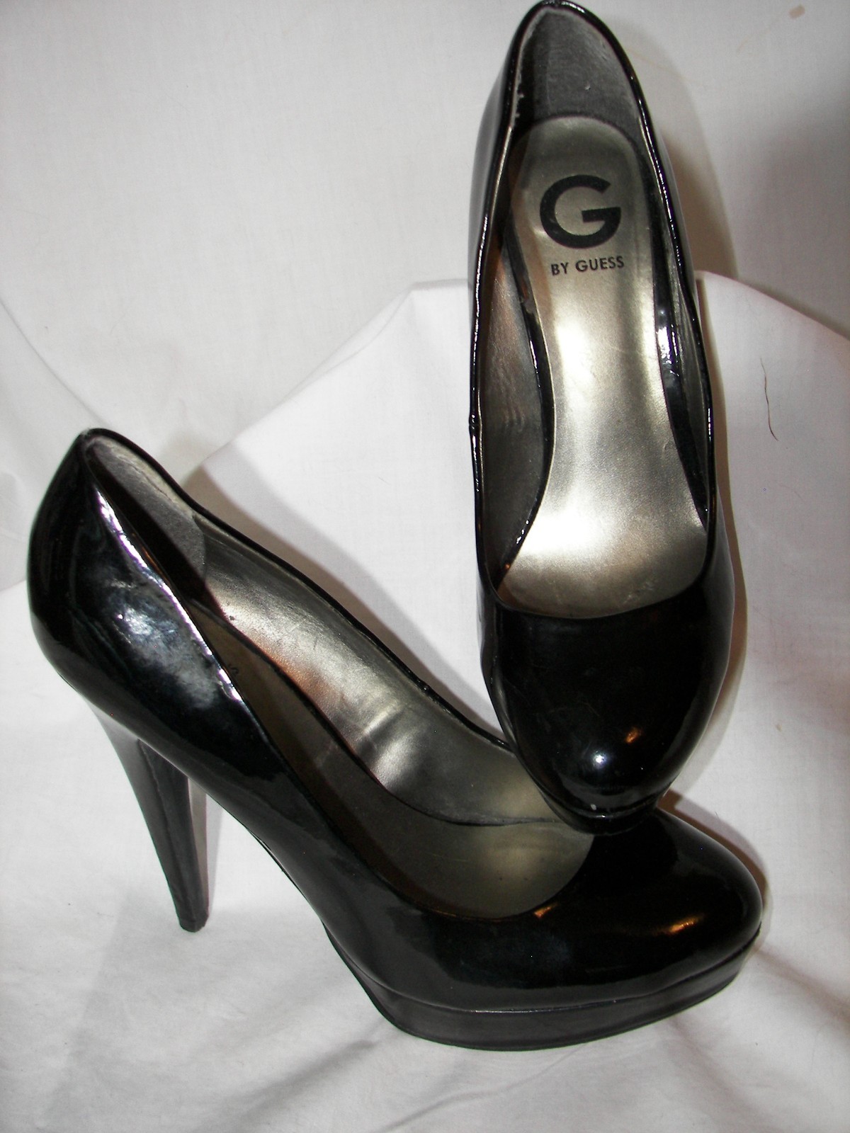 Gently Used G by Guess Black Patent Platform Stiletto Heels 8.5M L@@K ...