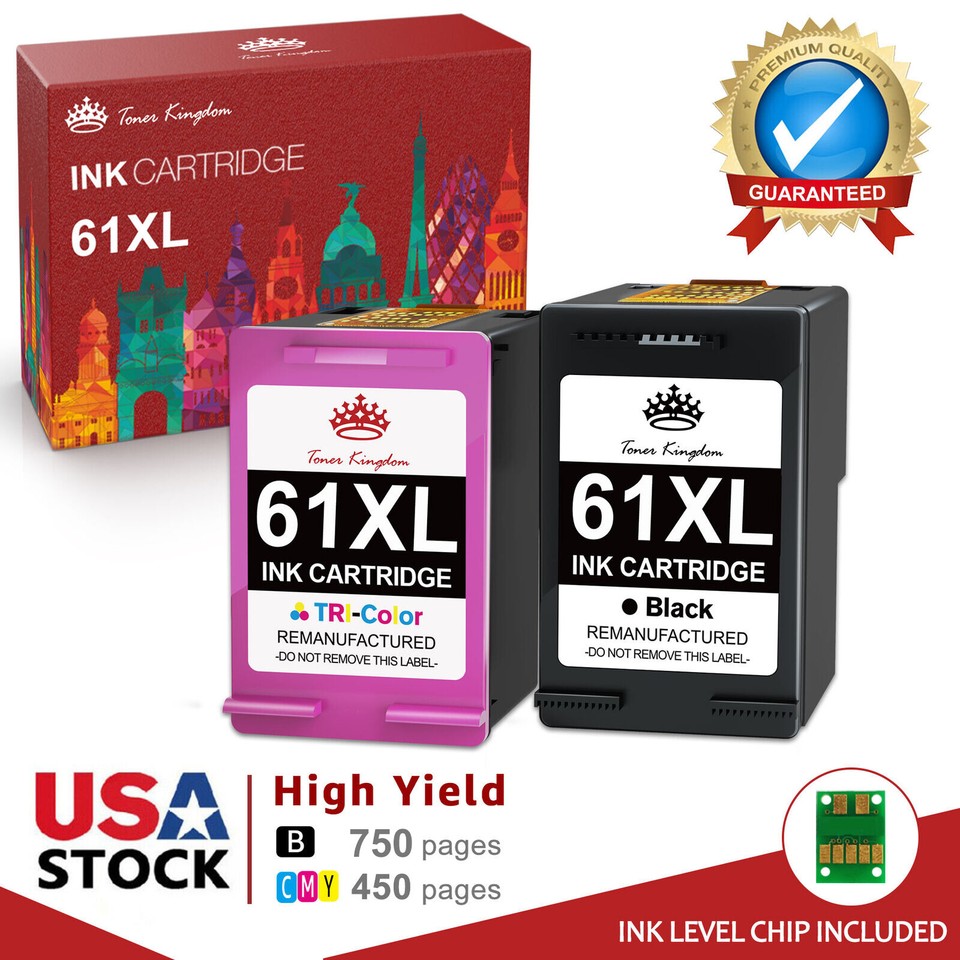 Black & Color 61XL Compatible Ink Cartridge for HP Officejet 2620 4630 ...