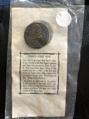 1792 Spanish Colonial Eight Reales Coin "Pirate Piece Of Eight" In ...
