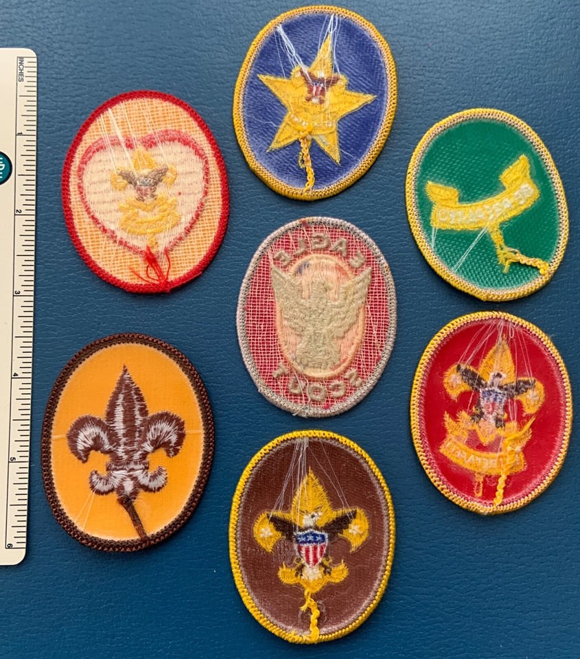 7 VTG 1970s BOY SCOUT RANK Badge PATCHES BSA Eagle First Second Class ...