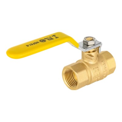 EFIELD 1/2" × 1/2" Female Thread NPT Ball Valve Yellow Lever Brass Lead ...