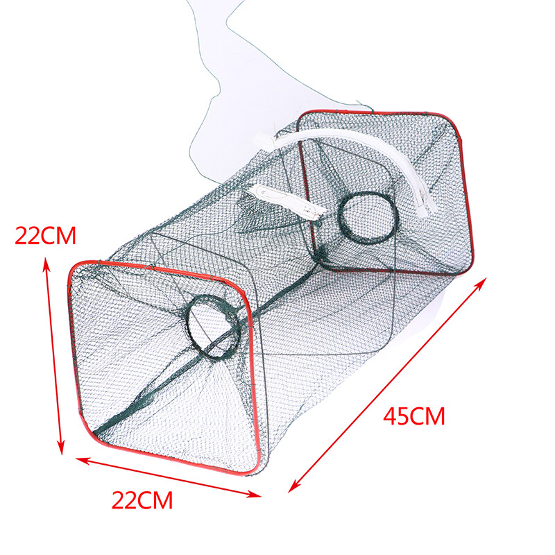 Foldable Fishing Net Dip Net Fish Cage Nylon Steel Wire Fishing Trap C ...