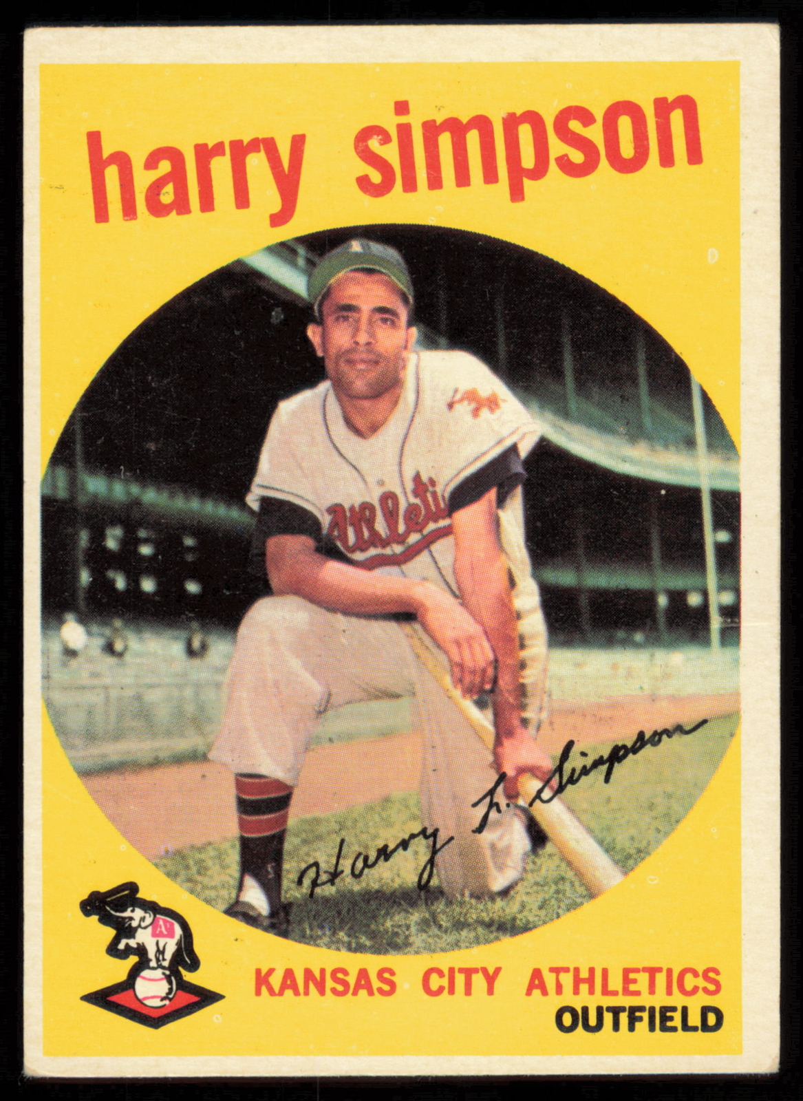 1959 Topps #333 Harry Simpson Kansas City Athletics | eBay