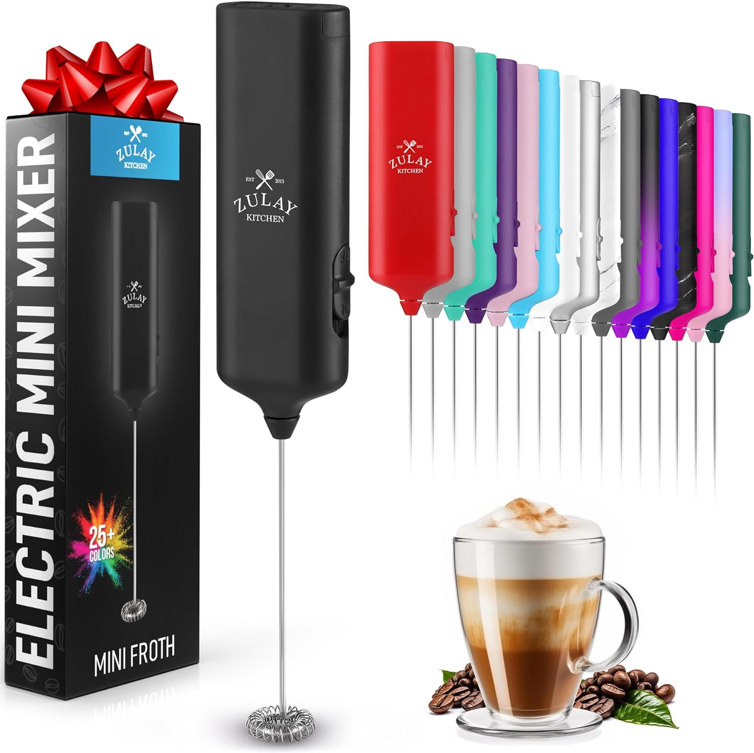 Powerful Mini Froth Milk Frother Wand - Electric Hand Mixer - Portable ...