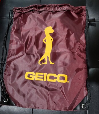 Geico Drawstring Cinch Sack Backpack School Tote Gym Beach Travel Bag ...